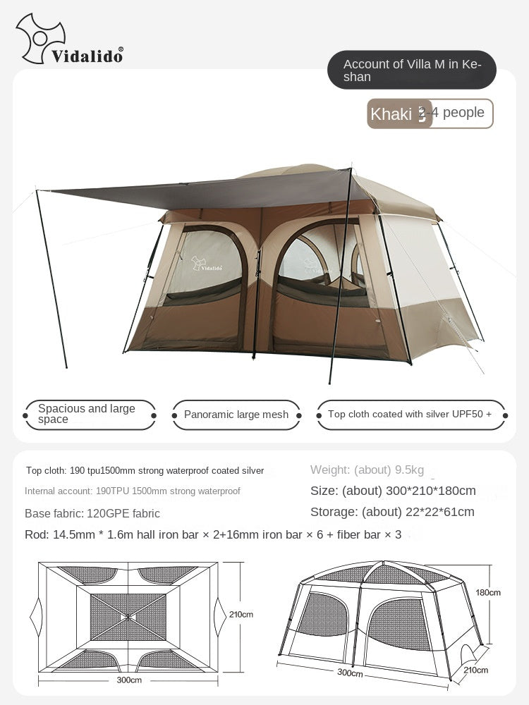 Vidalido AN SAAN Series M PRO Villa Tent Portable 4-6 Person Cabin – EZcamp Outdoorhub