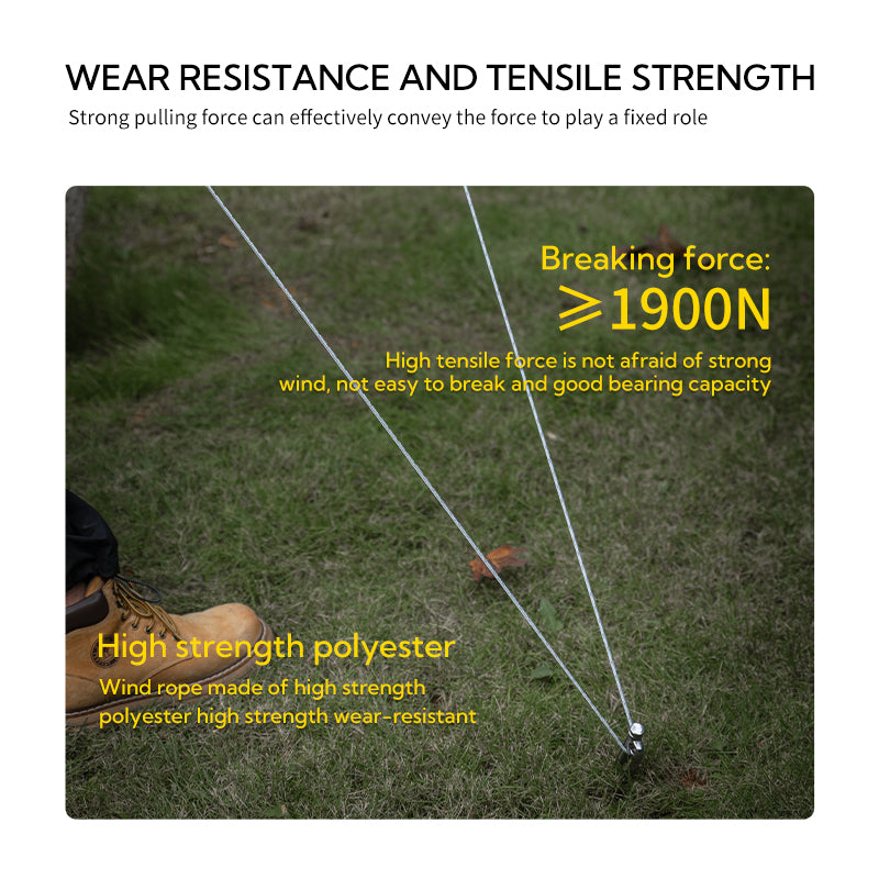 Campingmoon Tent Wind Rope Tarp Reflective Guy Lines with Adjustable ...