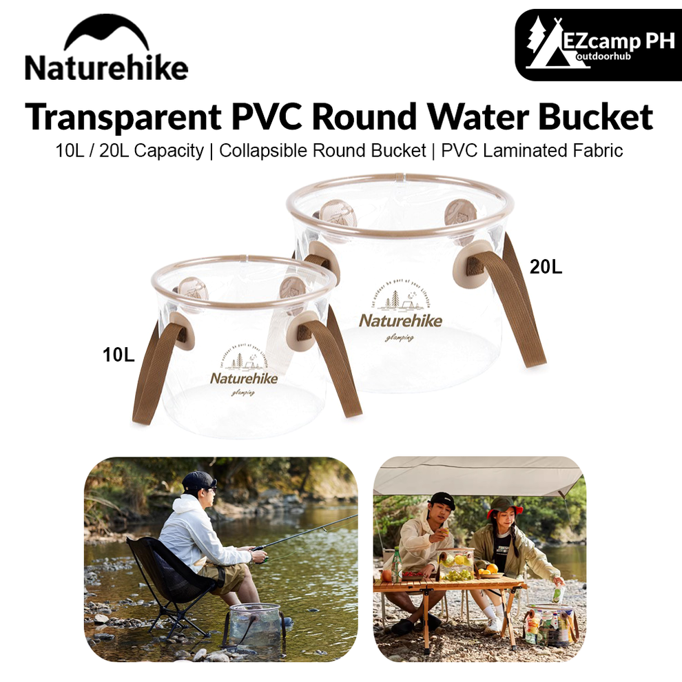 Naturehike Transparent PVC Round Water Bucket Outdoor Portable – EZcamp ...