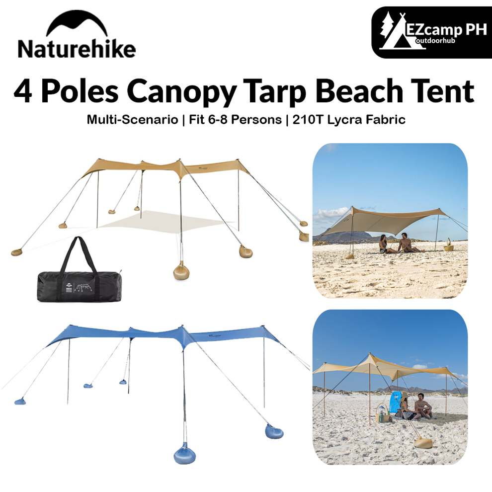 Naturehike 4 Poles Canopy Tarp Beach Tent Awning Large Shading Area ...