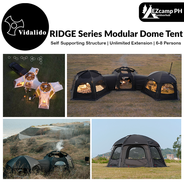 Vidalido RIDGE Series Modular Dome Tent Multiple Setup Geodesic Tent ...