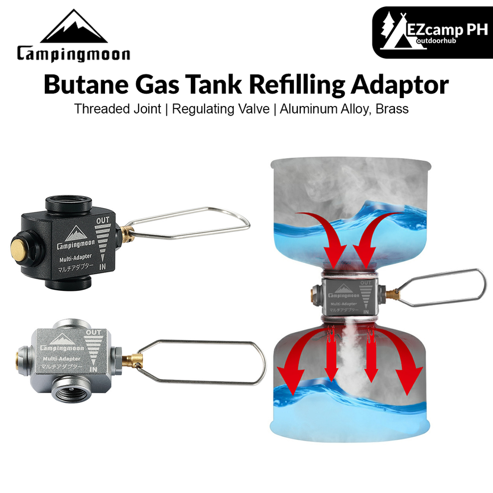 CAMPINGMOON Butane Gas Tank Refilling Adaptor Portable Ultralight Conn ...