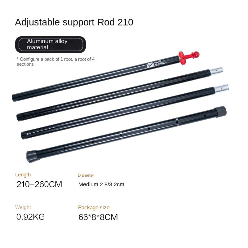 Mobi Garden Canopy Rod Support Portable Ultralight Thickened 4 Section ...