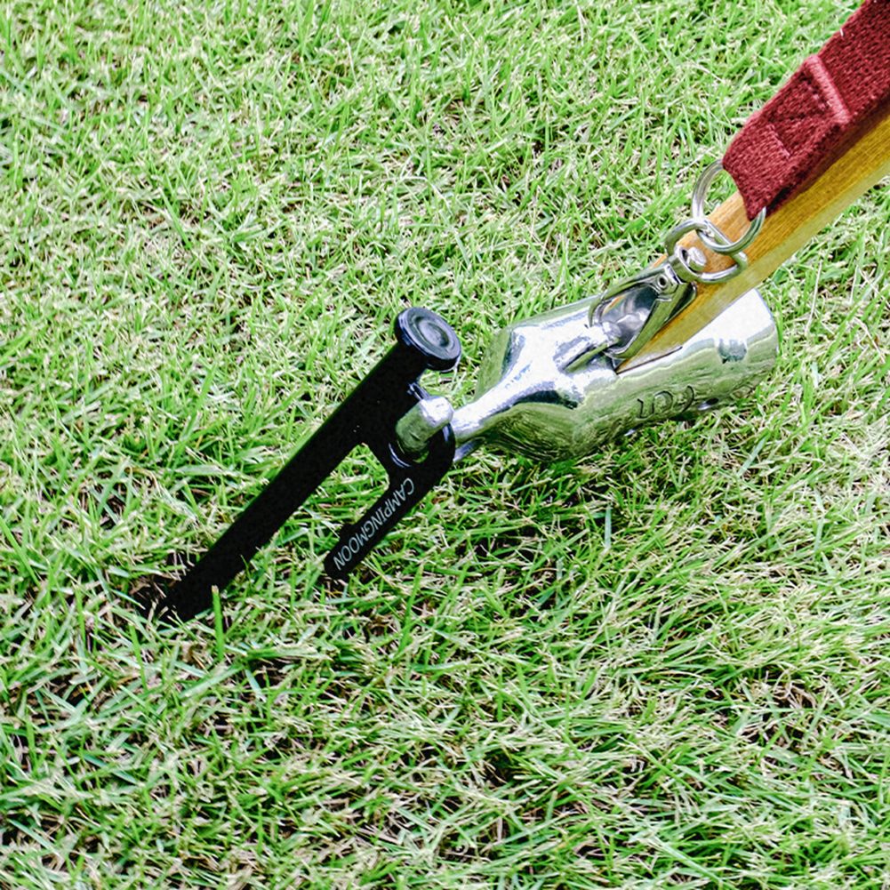 CAMPINGMOON T Series Black Carbon Steel Camping Tent Rope Peg Stakes ...