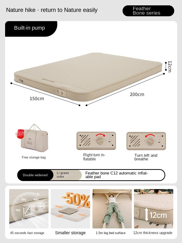 Naturehike FEATHER BONE C12 Inflatable Sleeping Pad 12cm Mattress Bed ...