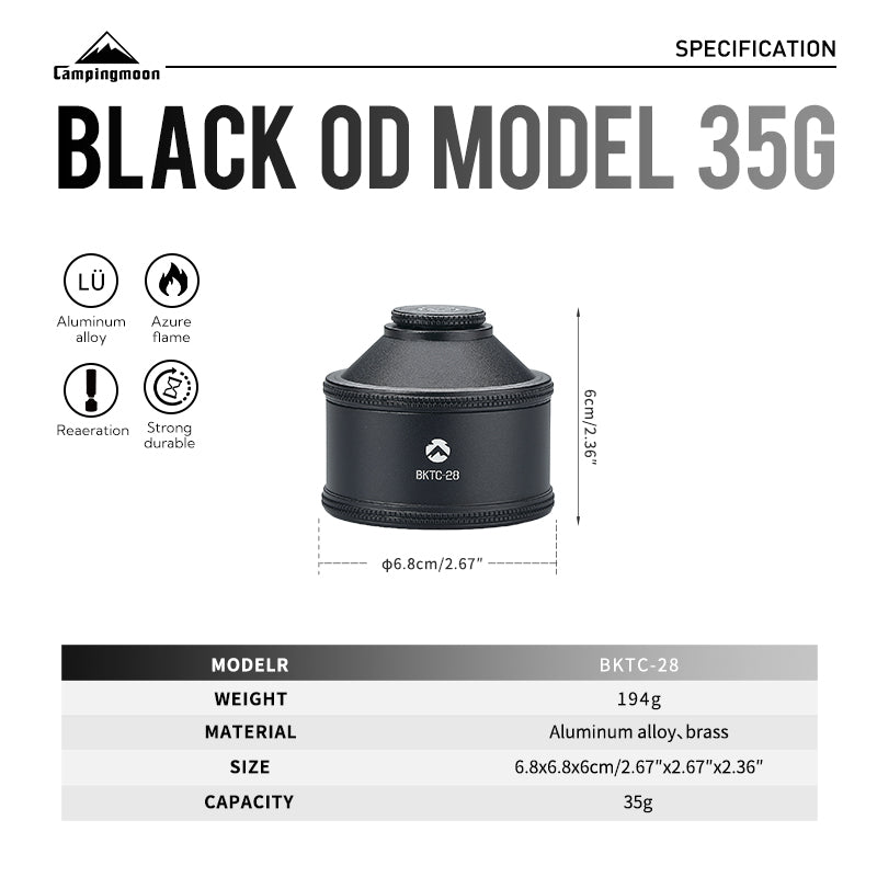 CAMPINGMOON BKTC-28 Refillable Butane Gas Tank Canister 35g Camping – EZcamp Outdoorhub