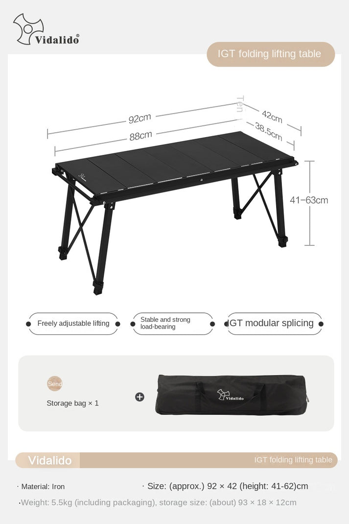 Vidalido IGT Modular Folding Table Portable Lightweight Foldable – EZcamp Outdoorhub