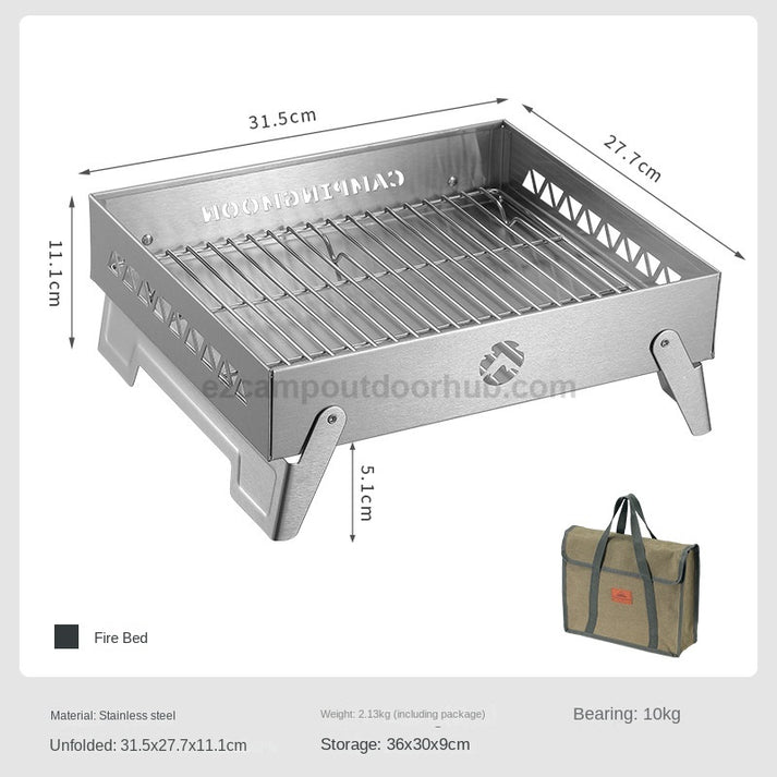 Campingmoon MT-6-LT Stainless Steel Fire Bed Portable Foldable – EZcamp Outdoorhub