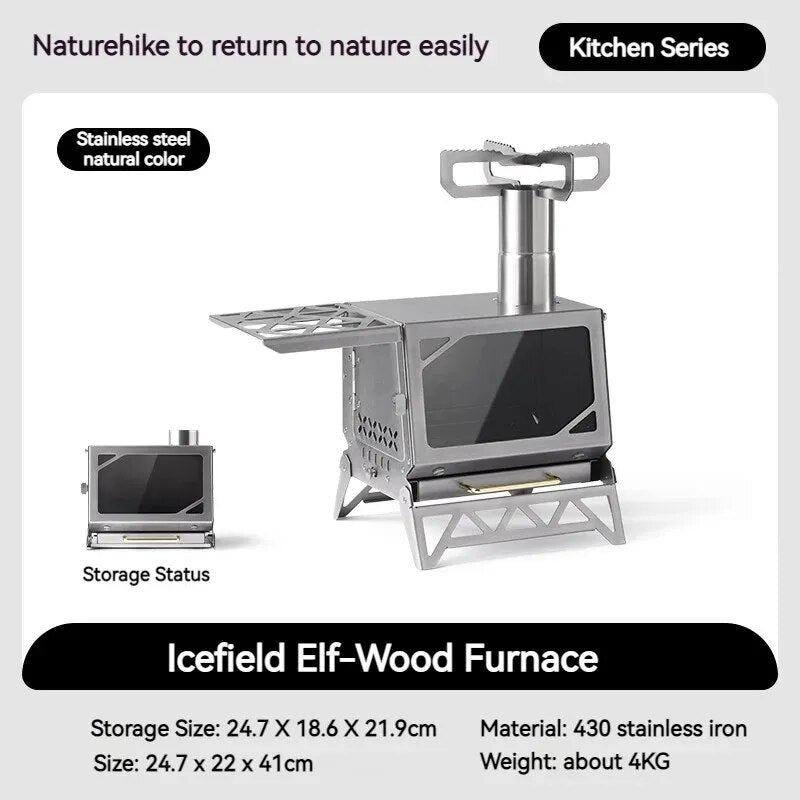 Naturehike ICEFIELD ELF Fire Wood Stove Outdoor Camping Cooking Heater ...