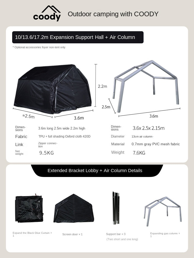 Coody Air Tarp Extension Add-on For AIR 10.0 13.6 17.2 Set Portable – EZcamp Outdoorhub
