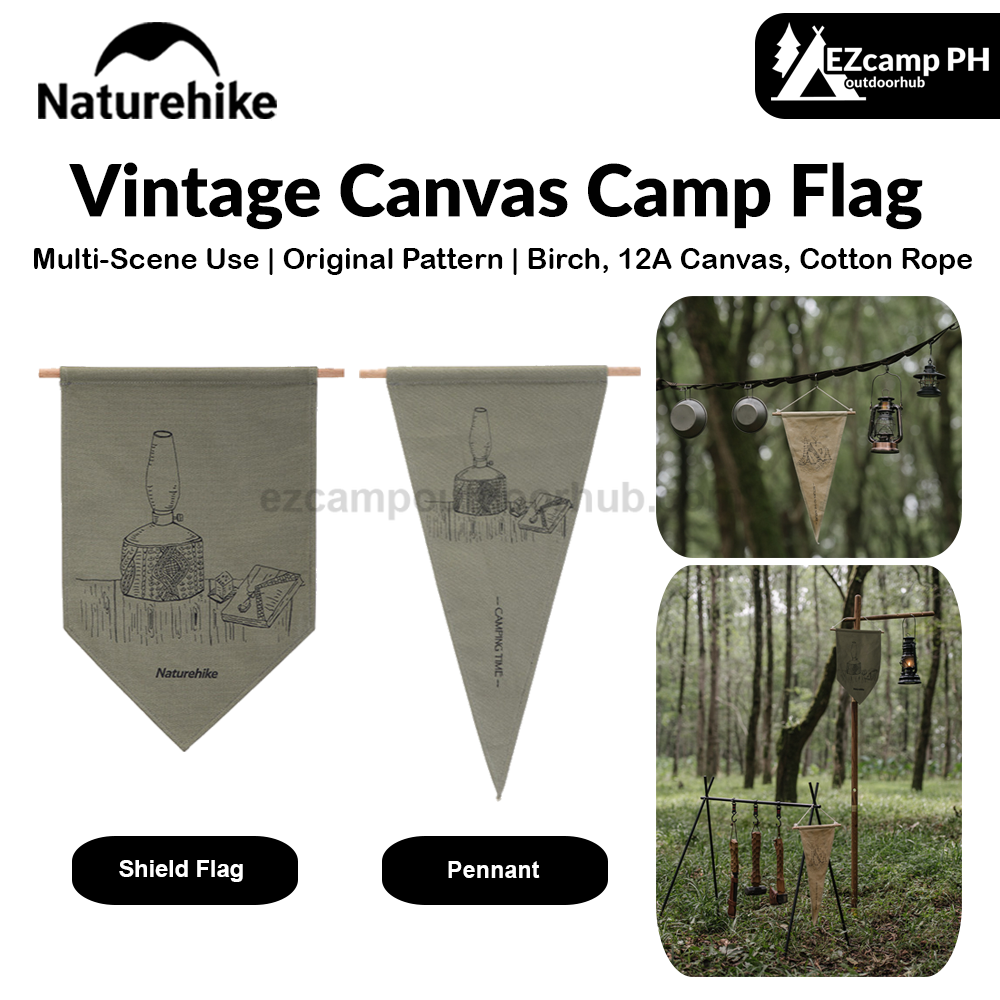 Naturehike Vintage Canvas Camp Flag Triangular Shield Flag Original ...