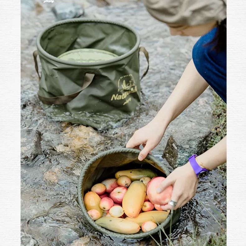 Naturehike Outdoor Portable Round Water Bucket Small Large 10L 20L PVC ...