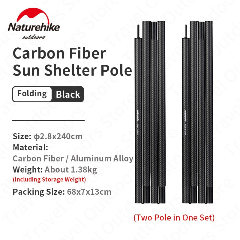 Naturehike Carbon Fiber Canopy Pole Portable Ultralight 2pcs Set ...
