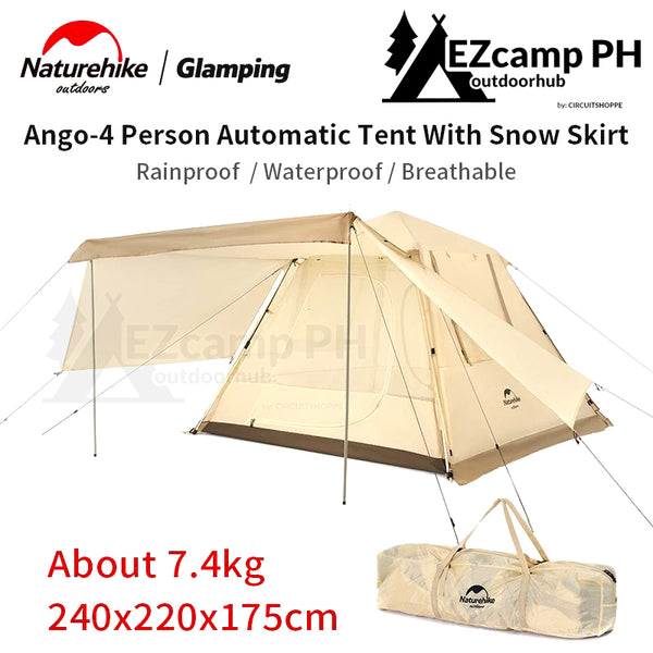 2022 Naturehike ANGO 4 Person Automatic Pole Camping Tent with Front B – EZcamp Outdoorhub